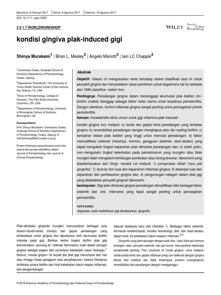 Dental Plaque Induced Gingival Diseases - En.id | PDF