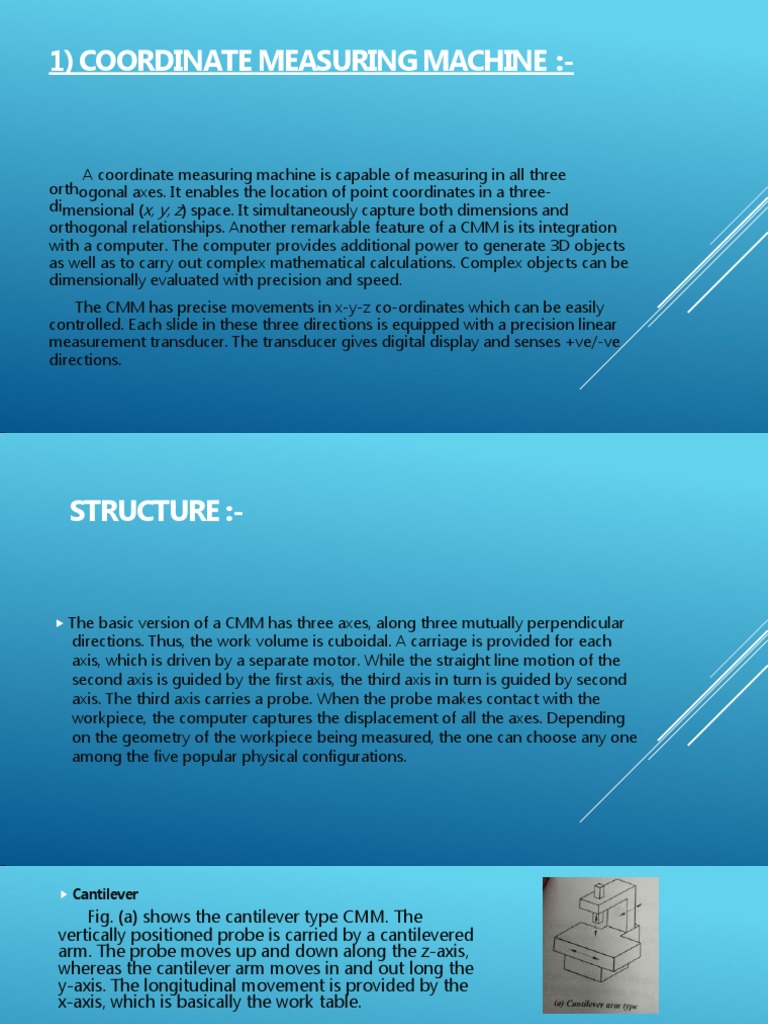 1) Coordinate Measuring Machine | PDF | Cartesian Coordinate System ...