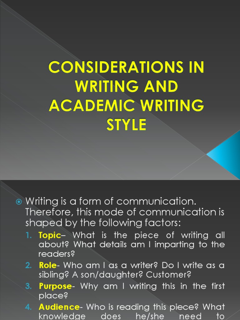 Considerations in Writing | PDF