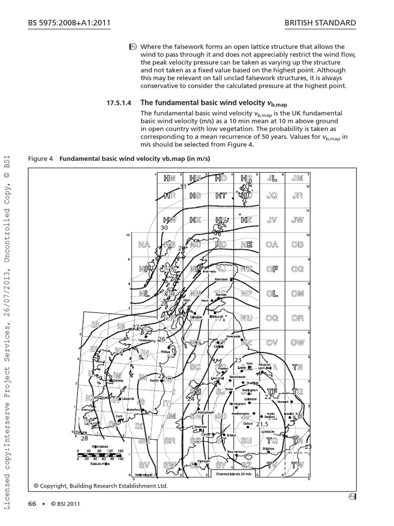 BS5975 Wind Factor Map | PDF | Applied And Interdisciplinary Physics ...