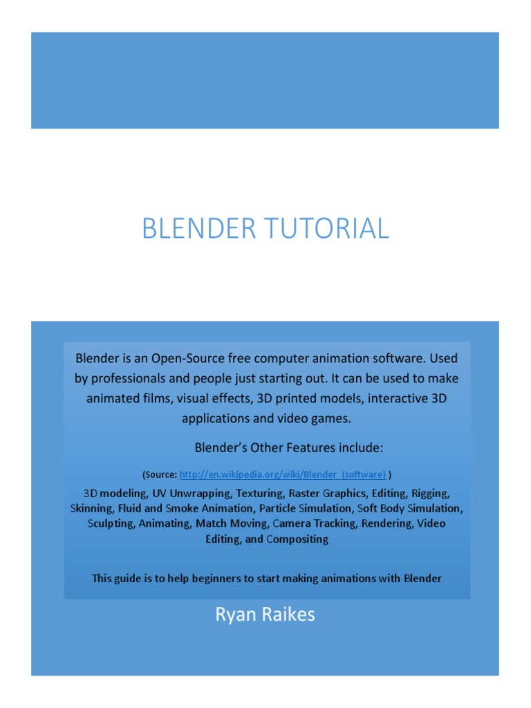 Blender Edition Tutorial PDF | PDF | Blender (Software) | 3 D Computer Graphics