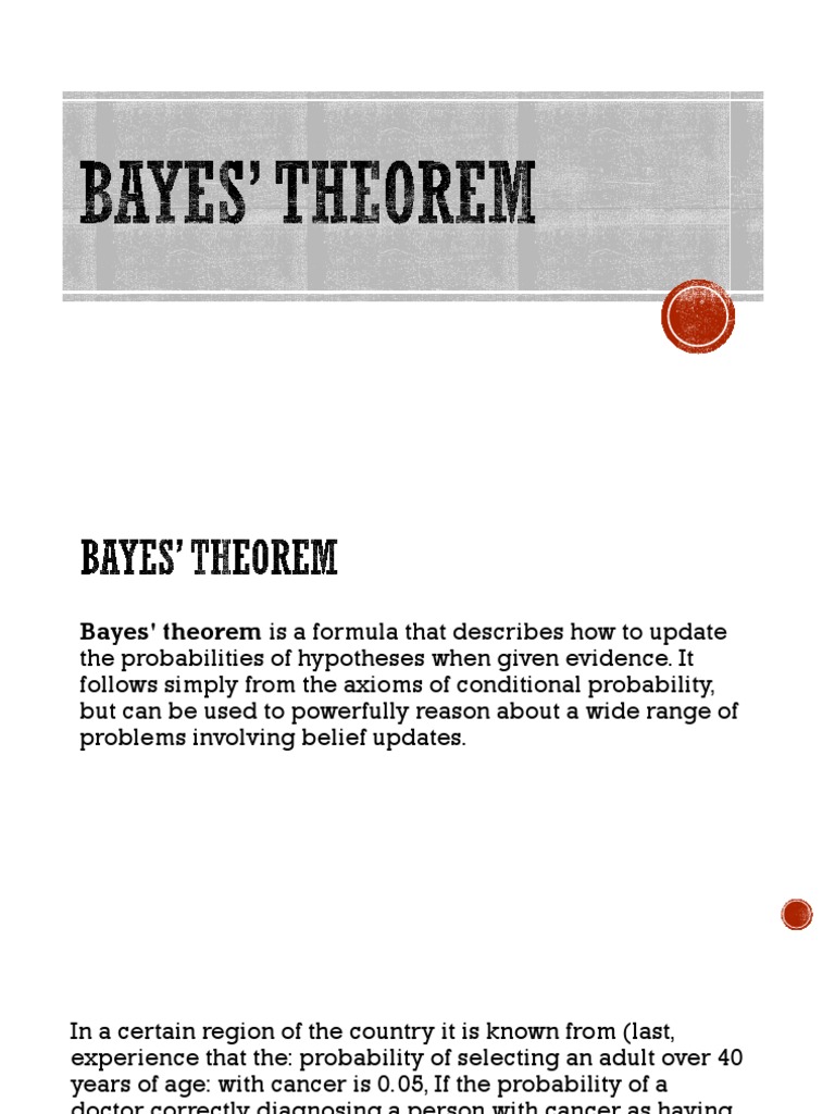 Bayes' Theorem | PDF | Theorem | Hypothesis