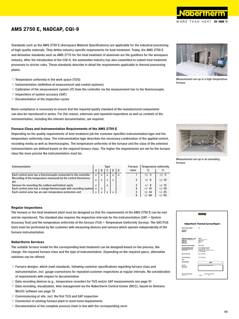 AMS 2750 E Heat Treatment Standards Compliance | PDF | Instrumentation ...