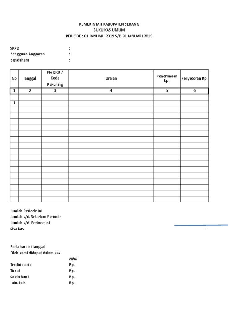 Contoh BKU, STS & Pembantu New | PDF