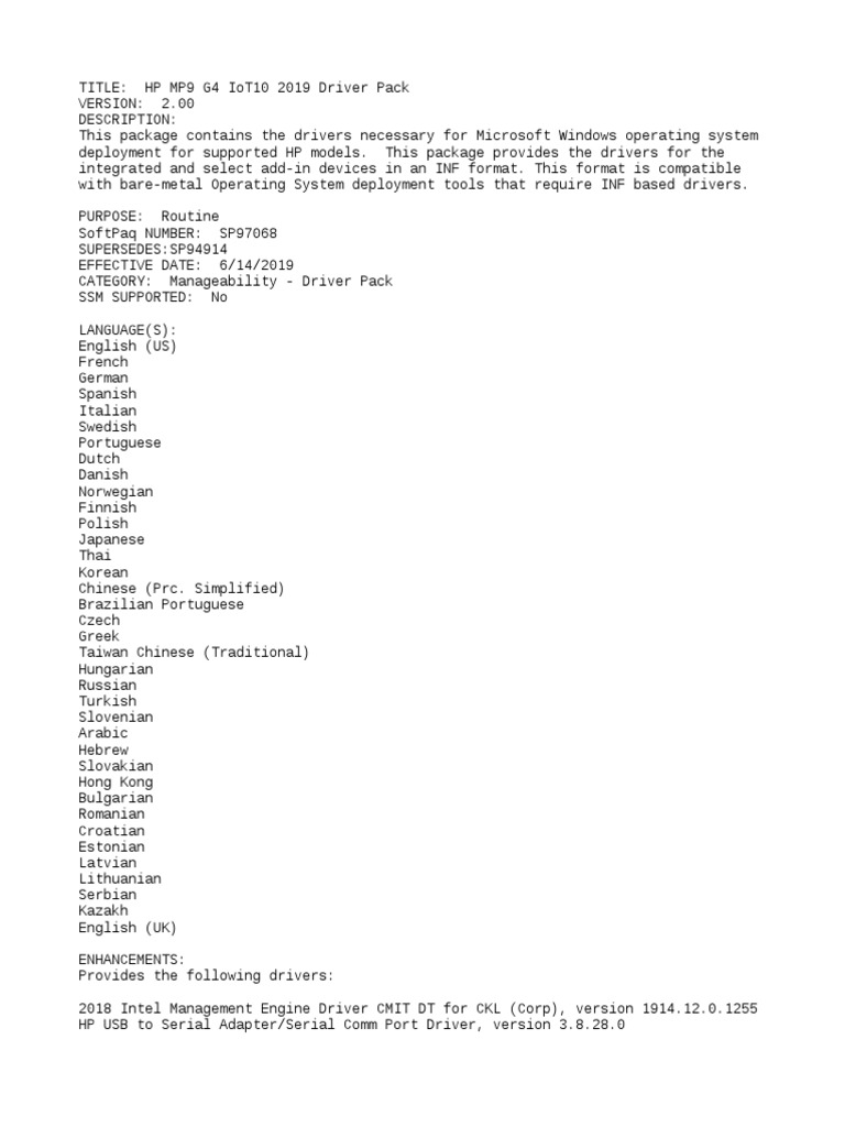 SP97068 Welcome | PDF | Device Driver | Windows 10