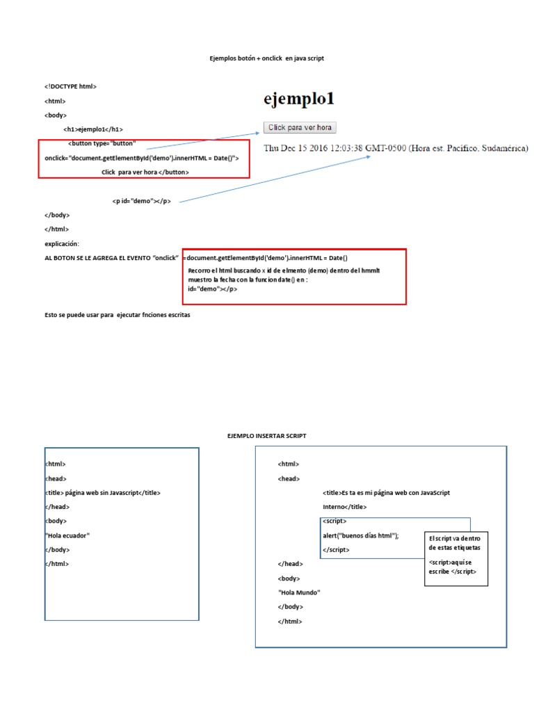 Ejemplos en Java Script | PDF | Script Java | HTML