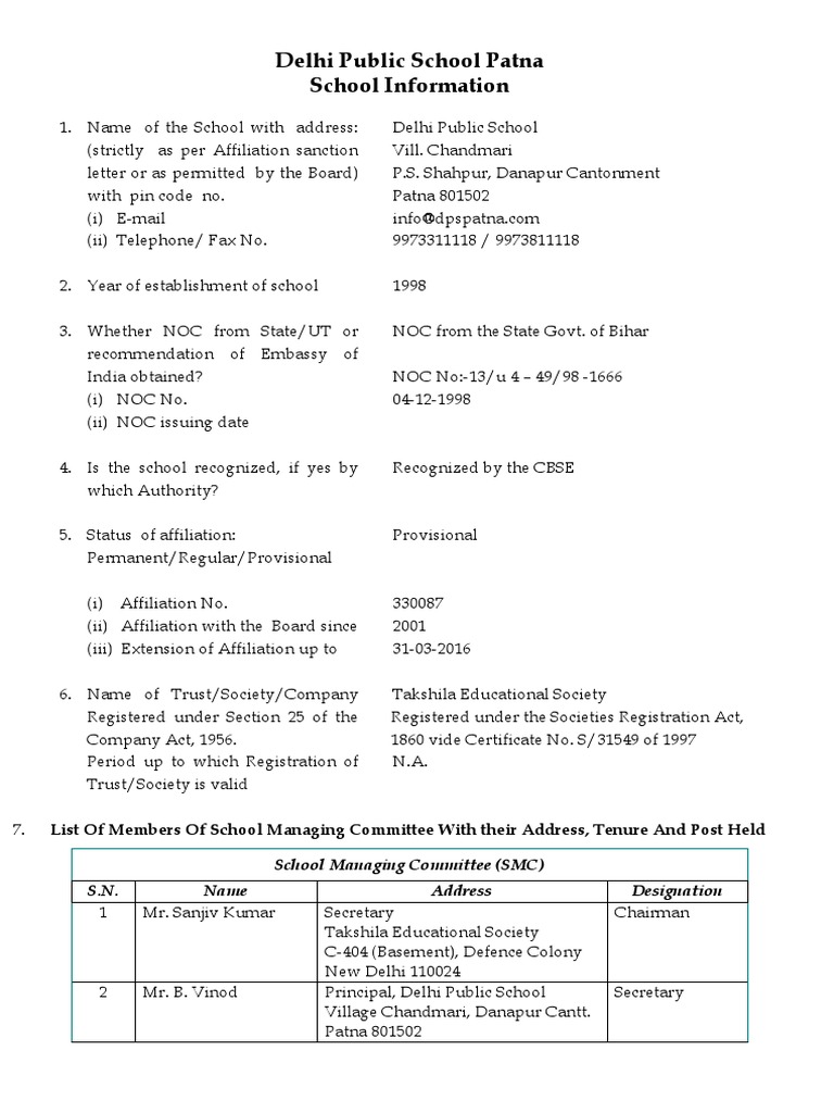 School Info - Dps Patna | PDF | Sports | Leisure