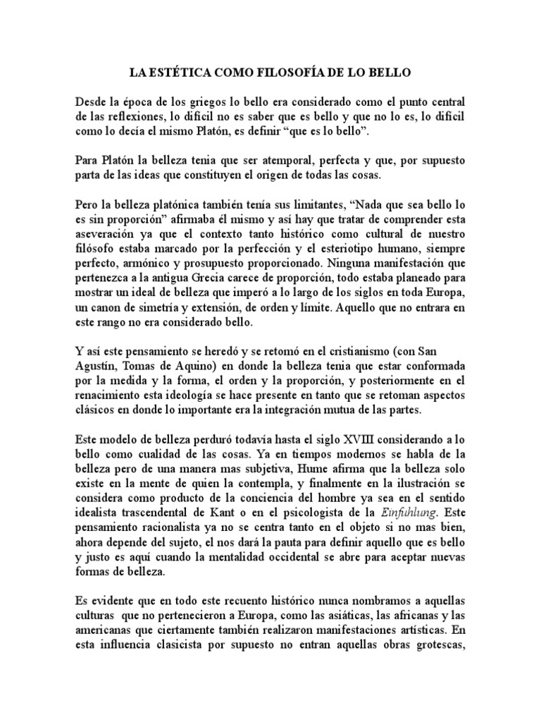 Belleza: Un Enfoque Multicultural | PDF | Belleza | Platón