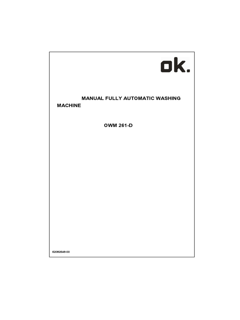 Washing Machine OK OWM | PDF | Washing Machine | Laundry