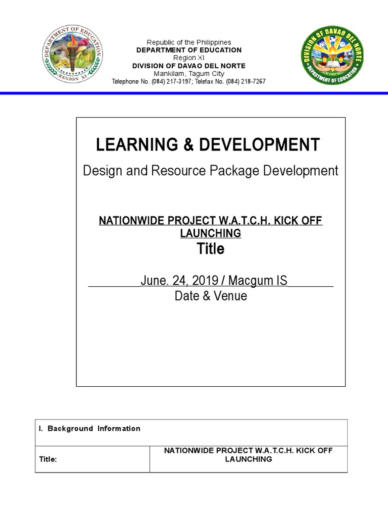 Activity Design For Watch Program | PDF | Learning