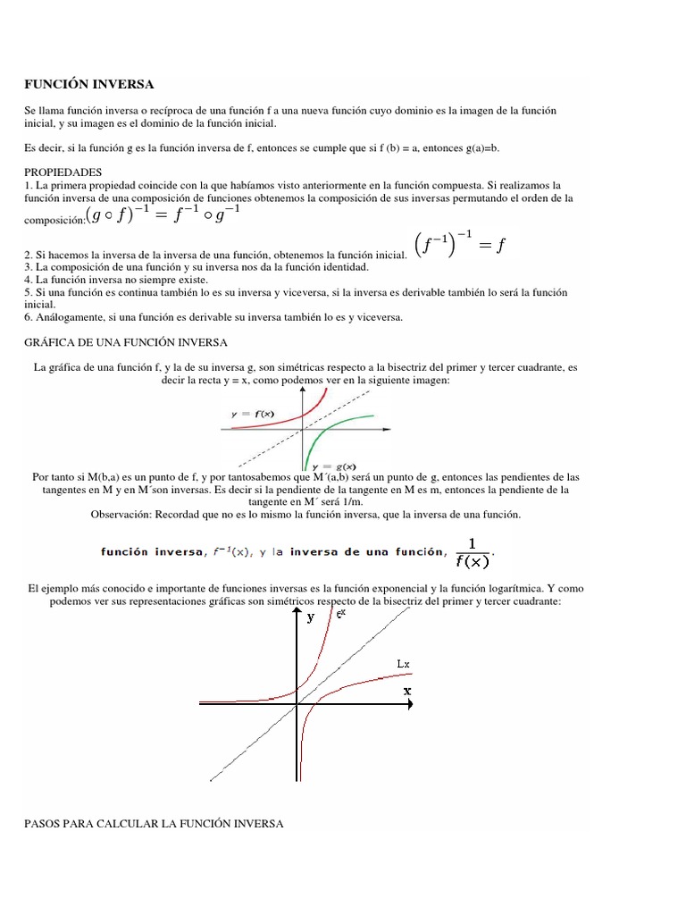 Función Inversa | PDF | Función (Matemáticas) | Gases