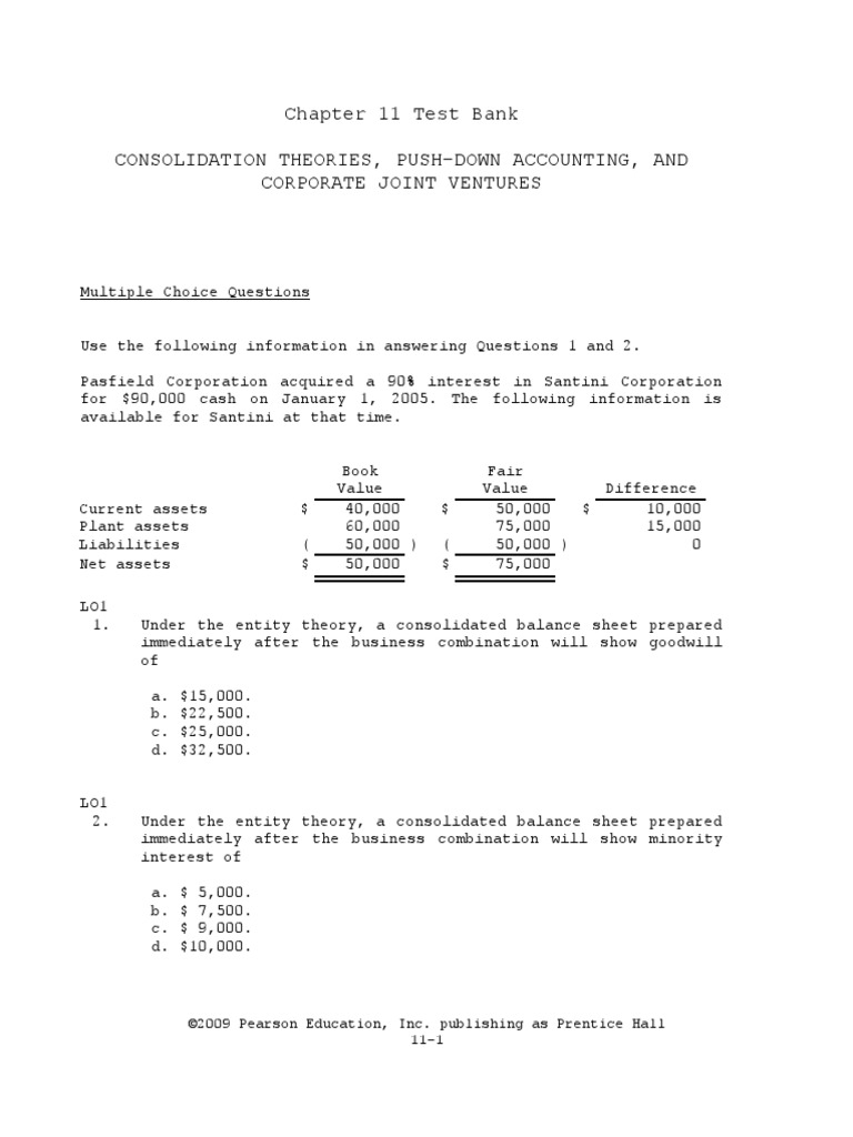 ch11 Beams10e TB | PDF | Book Value | Goodwill (Accounting)