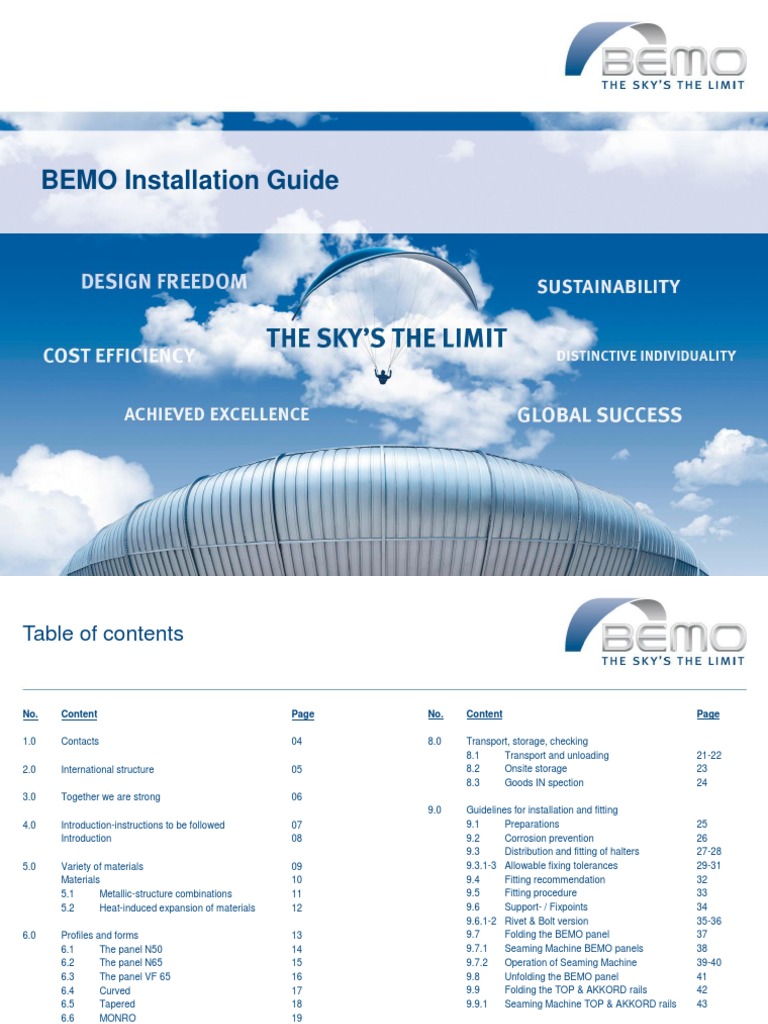 BEMO Installation Guide - V1-2018 | PDF | Roof | Crane (Machine)