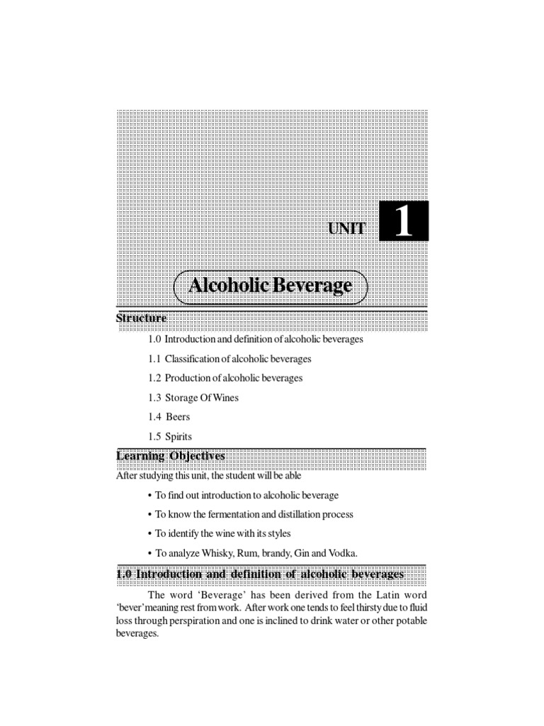 Alcoholic Beverage: Structure | PDF | Beer | Brewing