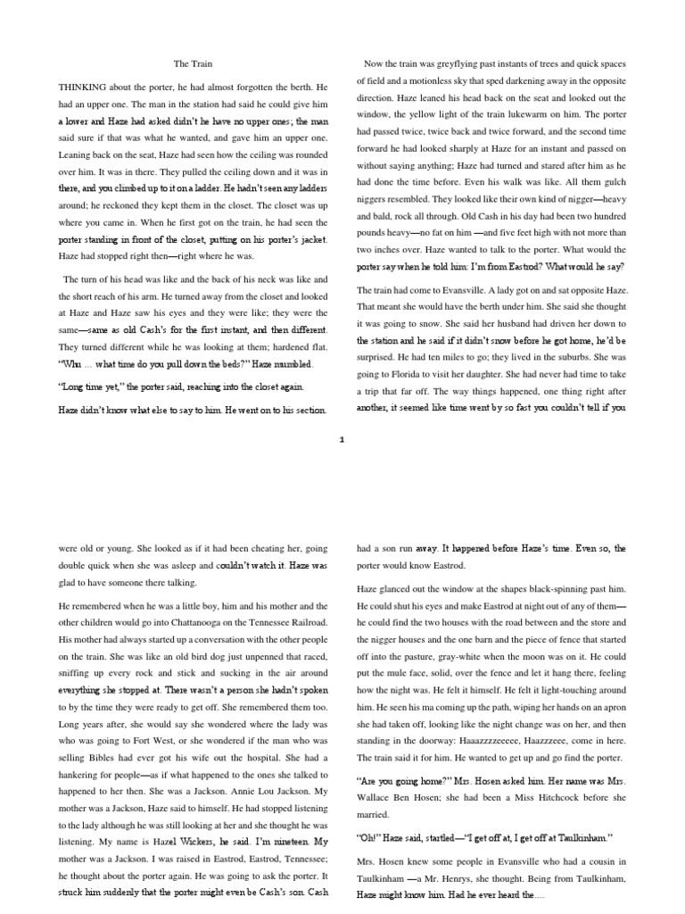 The Train Flannery Oconnor | PDF