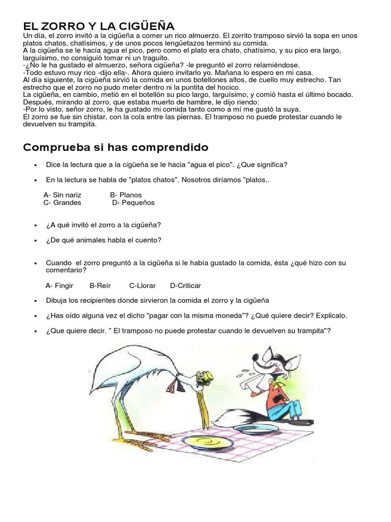 El Zorro y La Cigüeña | PDF
