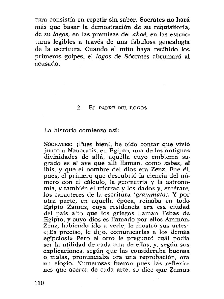 DERRIDA Jacques - El Padre Del Logos | PDF | Platón | Logos