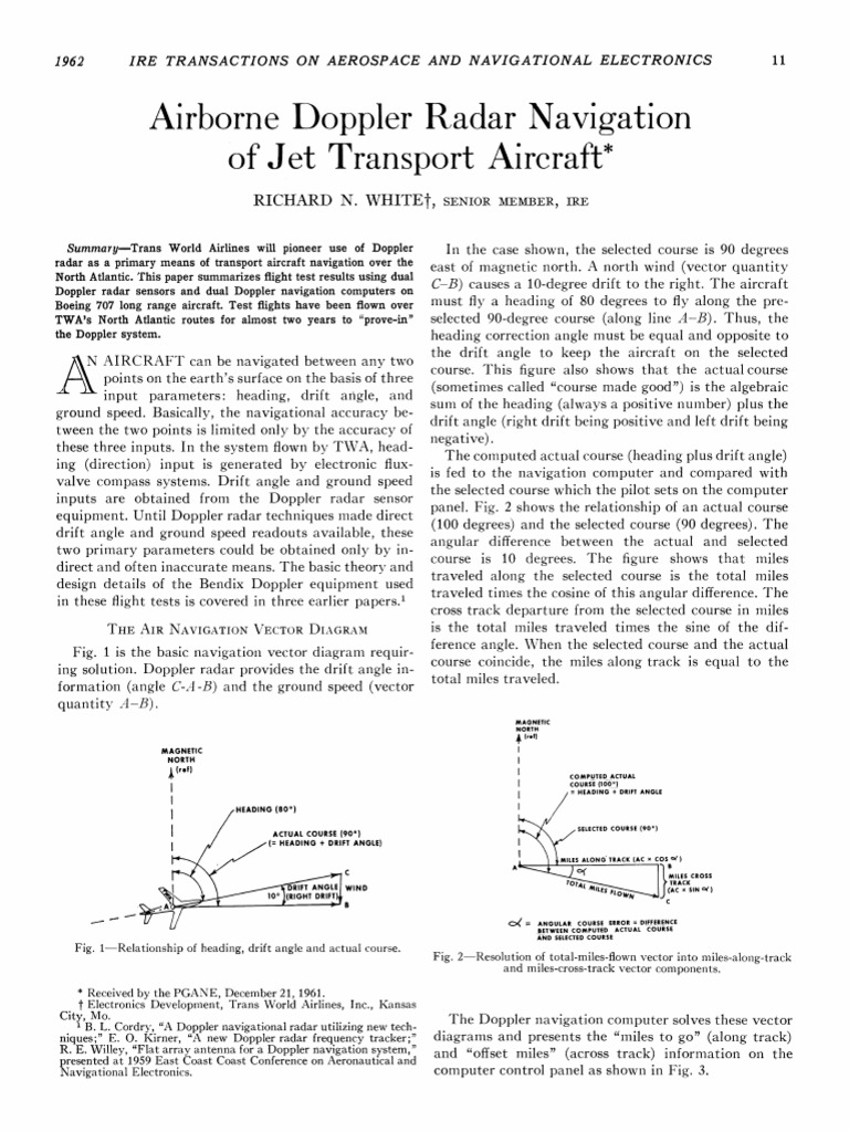 Airborne Doppler Radar Navigation of Jet Transport Aircraft-Eft | PDF ...