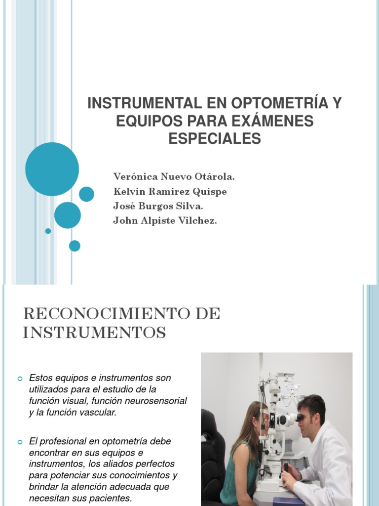 IOO Presentación Instrumentalenoptometria | PDF | Ojo humano | Óptica