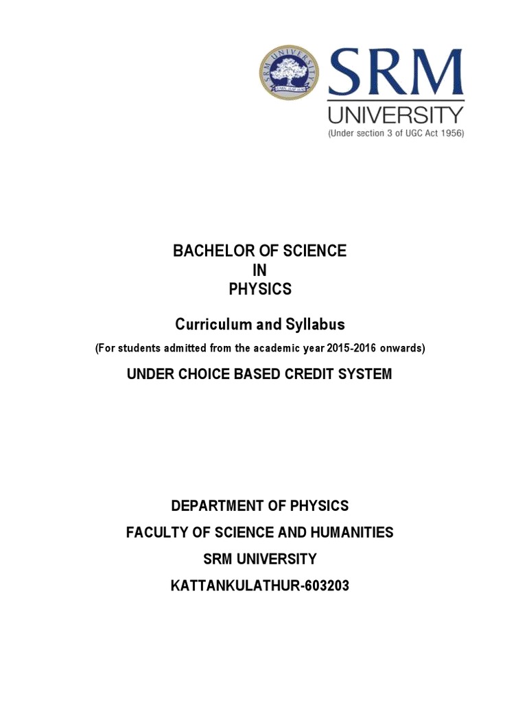 BSC Physics Curriculum and Syllabus Cbcs | PDF | Classical Mechanics ...
