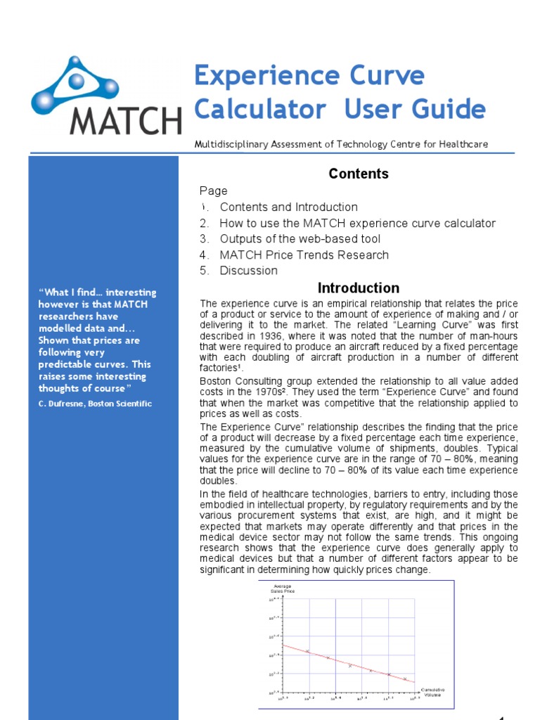 Experience Curve Calculator User Guide | Download Free PDF | Business