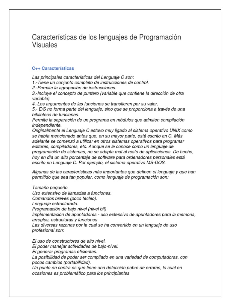Características de Los Lenguajes de Programación Visuales | PDF | Java ...