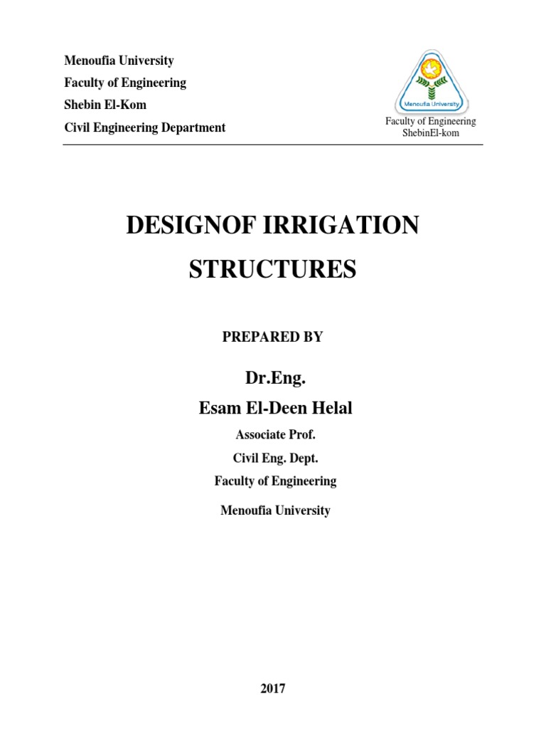 Design of Irrigation Structures | PDF | River | Beam (Structure)