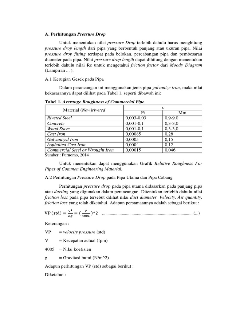 Hitungan Pressure Dop | PDF