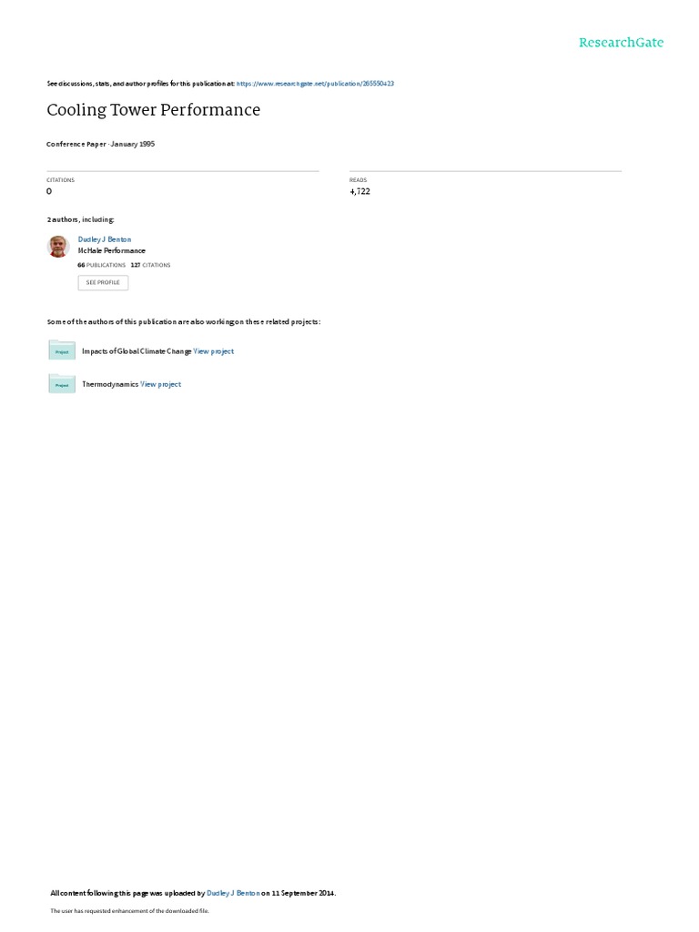 Cooling Tower Performance | PDF | Fluid Dynamics | Heat Transfer