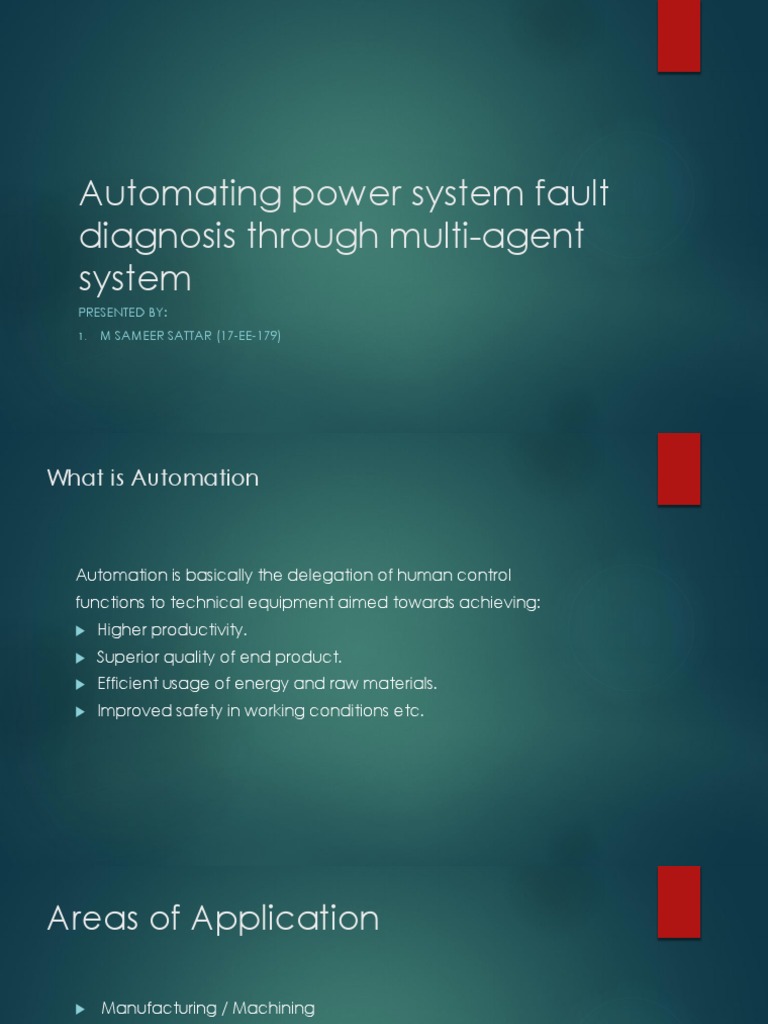 Automating Power System Fault Diagnosis Through Multi Agent System Pdf Automation Engineering