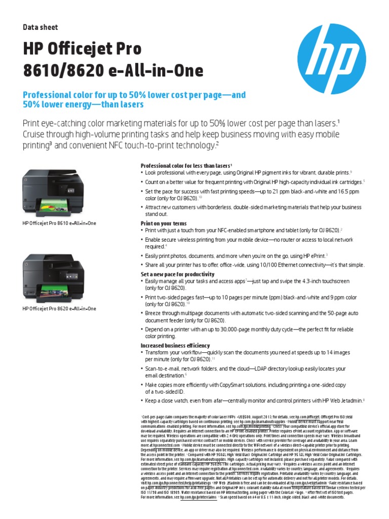 HP Officejet Pro 8610/8620 e-All-in-One | PDF | Printer (Computing ...