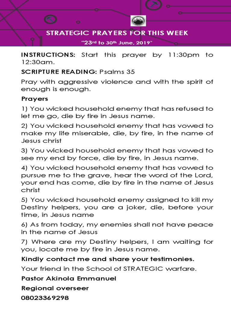 Strategic Prayers For This Week | PDF | Christian Worship And Liturgy ...