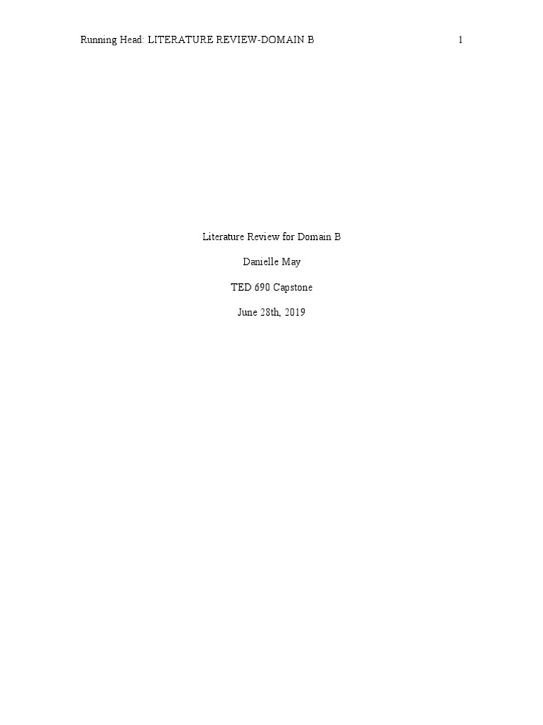 Capstone Domainb Litreview | PDF | Understanding | Reason