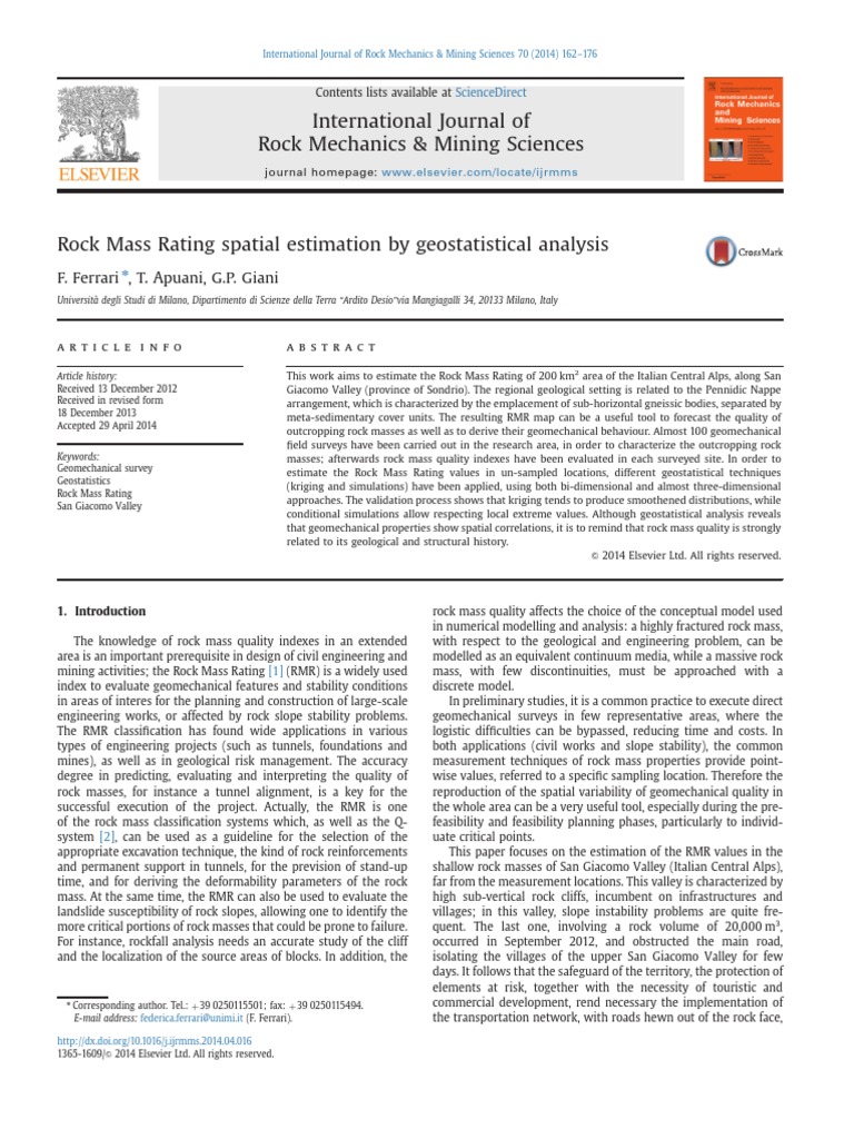 International Journal of Rock Mechanics & Mining Sciences: F. Ferrari ...