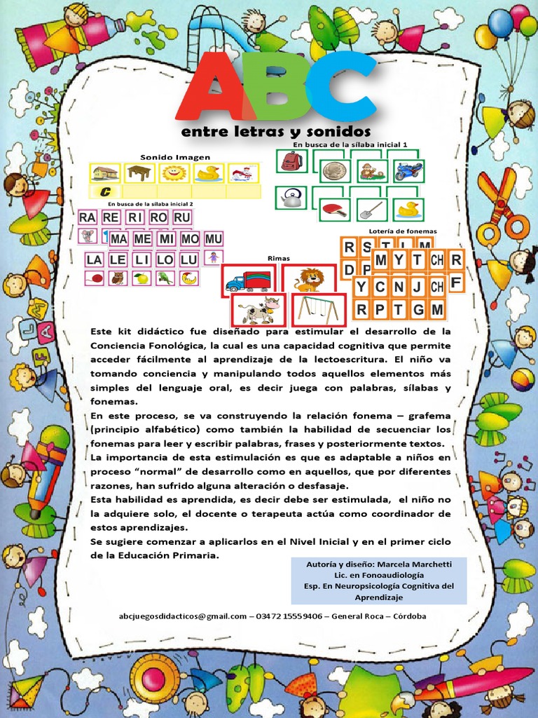 Kit Didáctico para Conciencia Fonológica | PDF | Lingüística | Aprendizaje