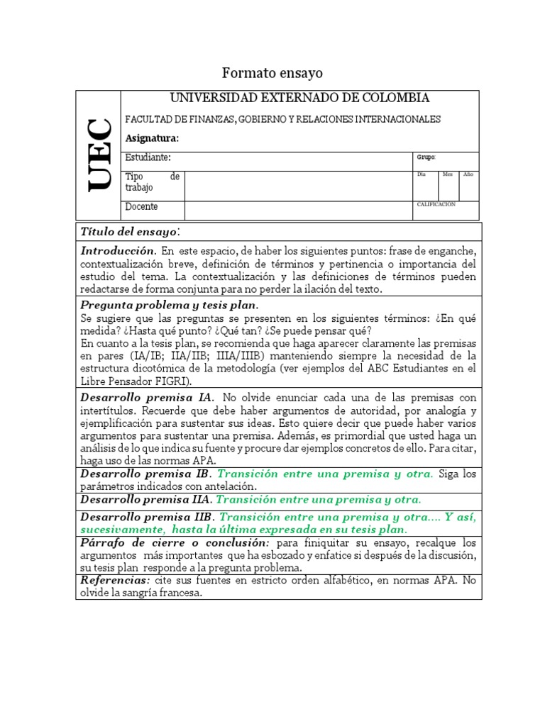 1° Formatos Ejercicios FIGRI | PDF | Medios de comunicación) | Ensayos