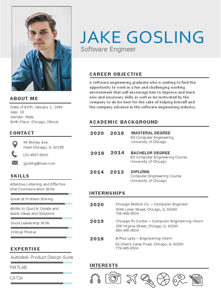 Simple Fresher Resume Template | PDF | Engineering | Computer Engineering