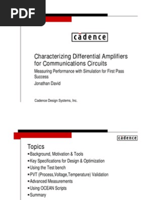 Ac analysis differential amplifier cadence banking
