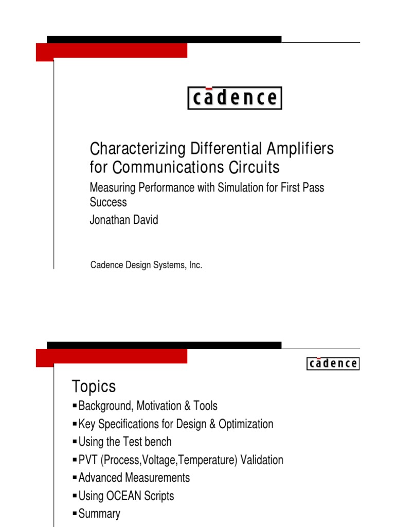 Cadence Simulation of Op Amps | PDF | Amplifier | Fourier Analysis