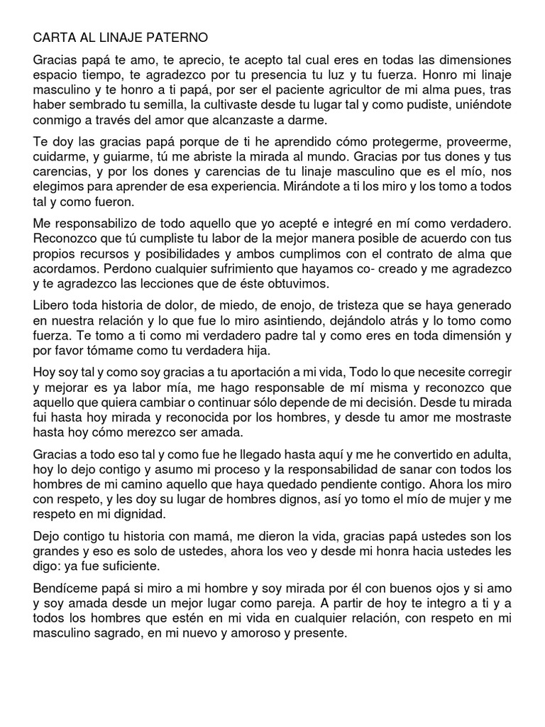 Carta Al Linaje Paterno PDF | PDF | Amor
