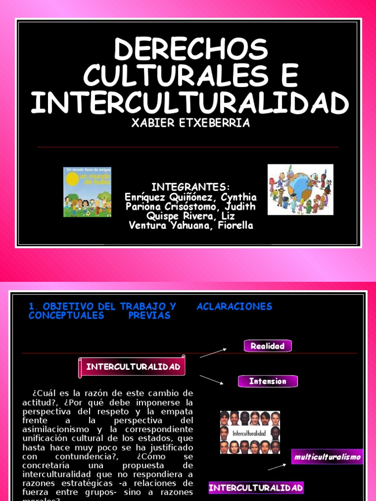 DERECHOS CULTURALES E INTERCULTURALIDAD | Interculturalidad ...