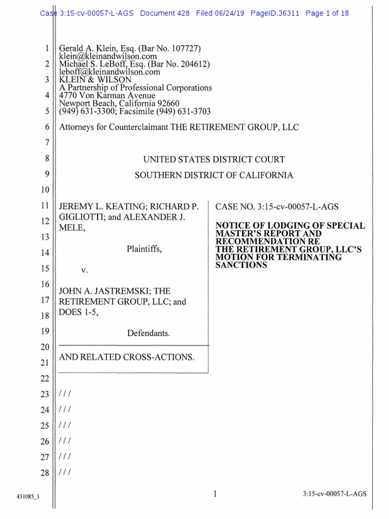 Ex. 428 JEREMY L. KEATING RICHARD P. GIGLIOTTI and ALEXANDER J. MELE ...