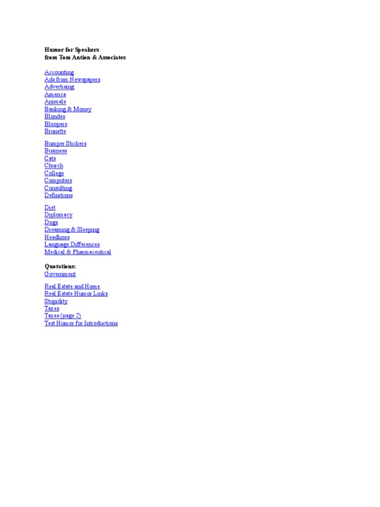 Humor For Speakers | PDF | Ronald Reagan | Shepherd