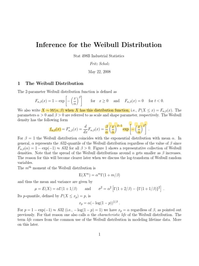 Understanding the Weibull Distribution | PDF | Estimation Theory | Analysis