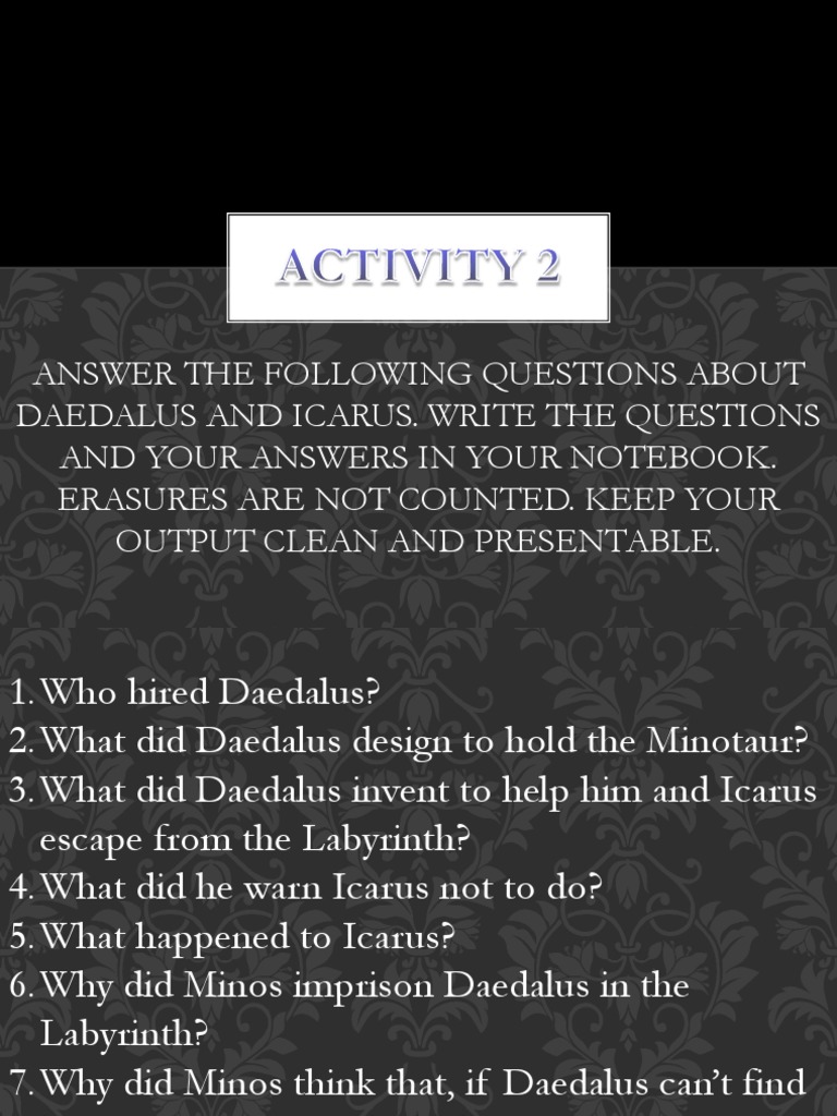Daedalus and Icarus Activity | PDF