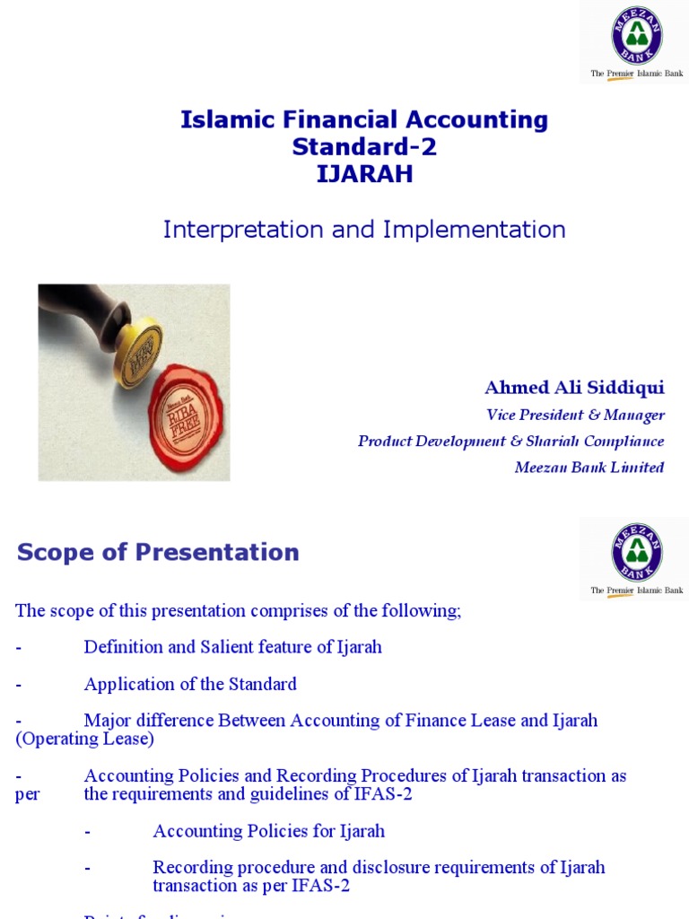 Islamic Financial Accounting Standard-2 Ijarah: Interpretation and ...