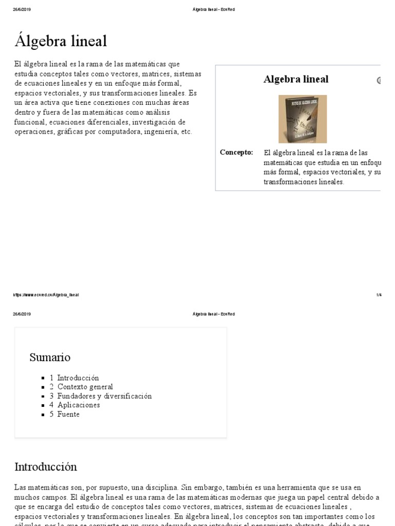 Álgebra Lineal y Cálculo | PDF | Álgebra lineal | Espacio vectorial
