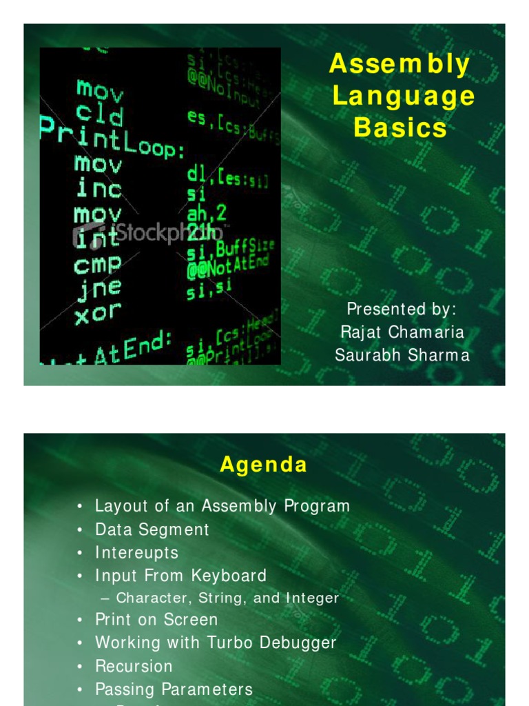 Assembly Language Basics Presentation Pdf Subroutine String Computer Science 