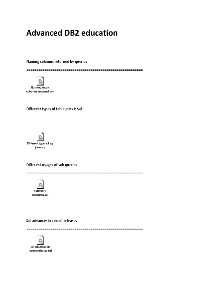 Advanced DB2 Education: Naming Result Columns Returned by Queries - SQL ...