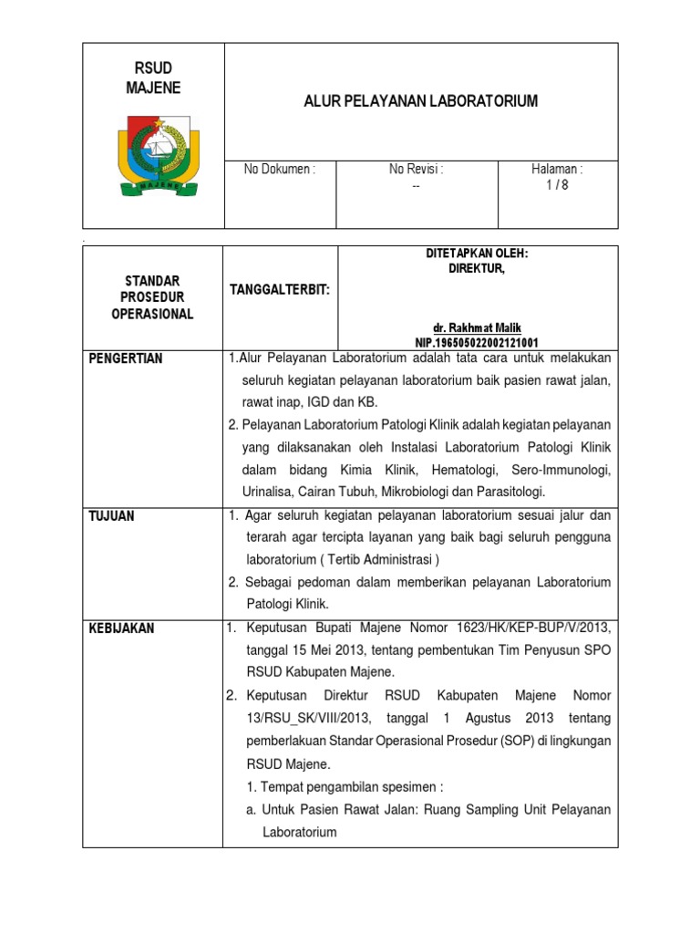 SOP Alur Pelayanan | PDF